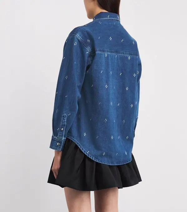 Maje Denim Rhinestone Shirt