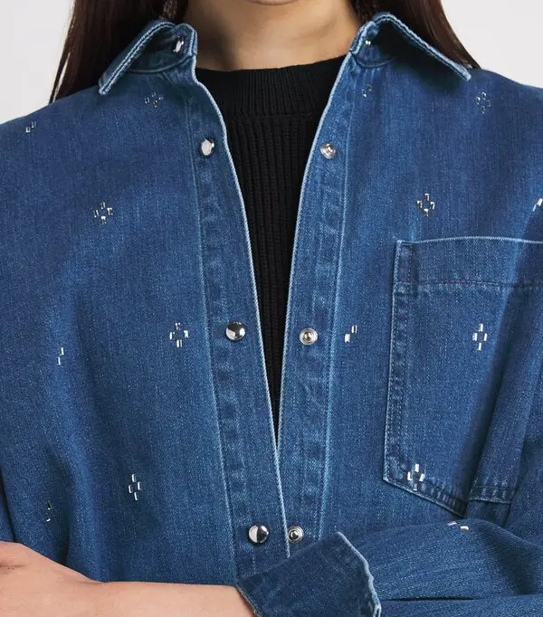 Maje Denim Rhinestone Shirt