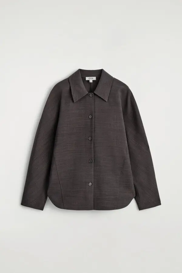 Cos Rounded Wool-blend Shirt