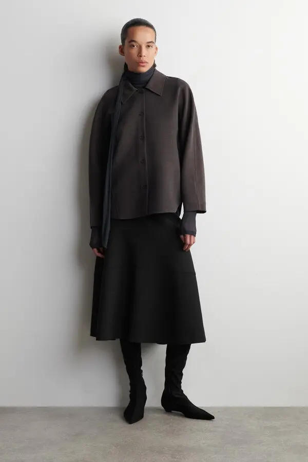 Cos Rounded Wool-blend Shirt