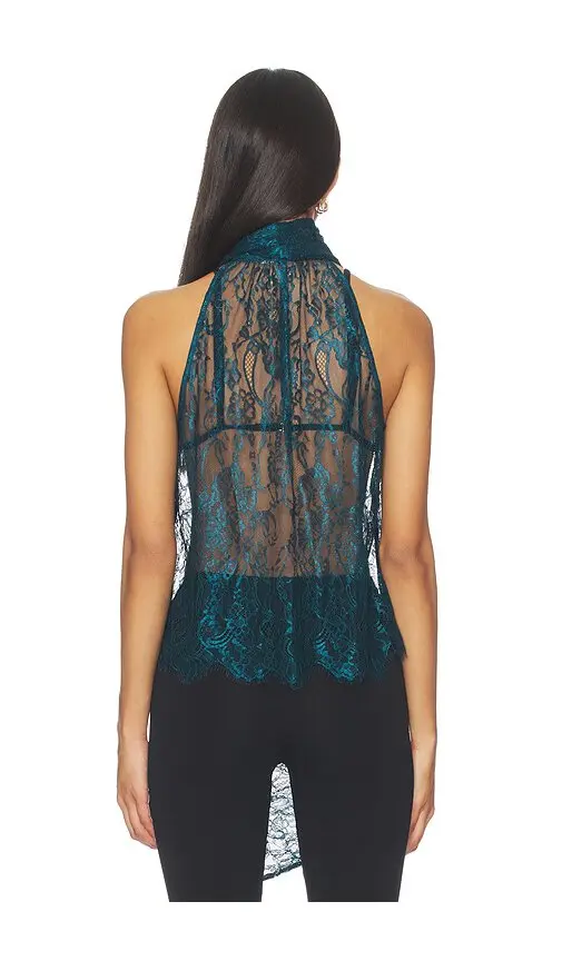 L'Agence Reece Lace Tie Neck Sleeveless Blouse