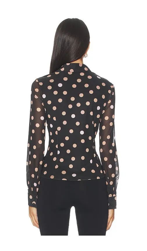 Sanctuary Fitted Mesh Button Down Top