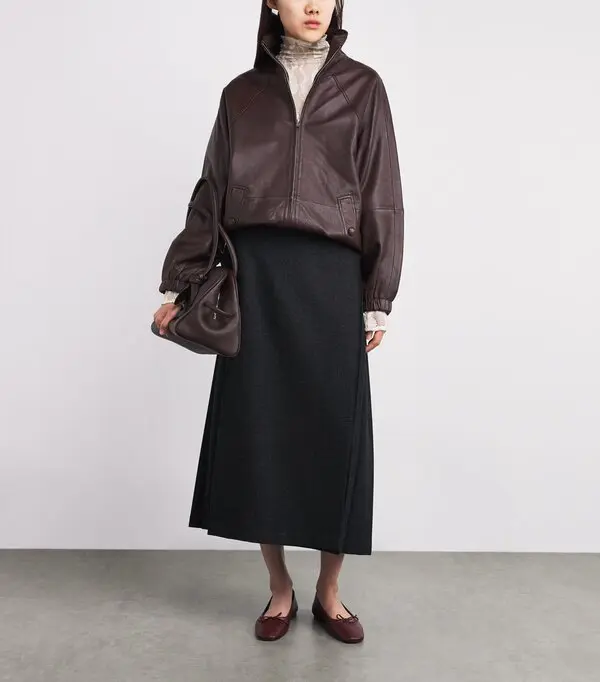 Sandro Raglan-sleeve Leather Jacket