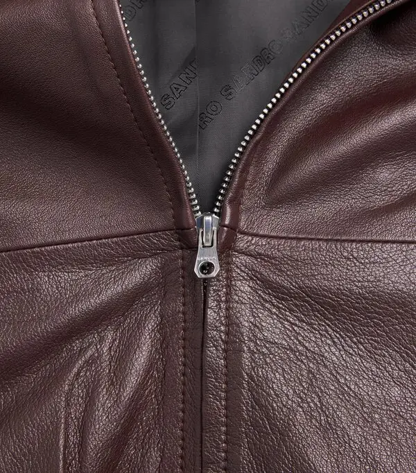 Sandro Raglan-sleeve Leather Jacket