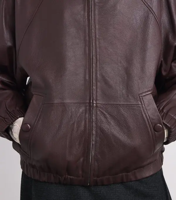 Sandro Raglan-sleeve Leather Jacket