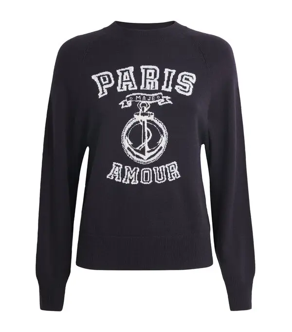 Maje Paris Amour Logo Sweater