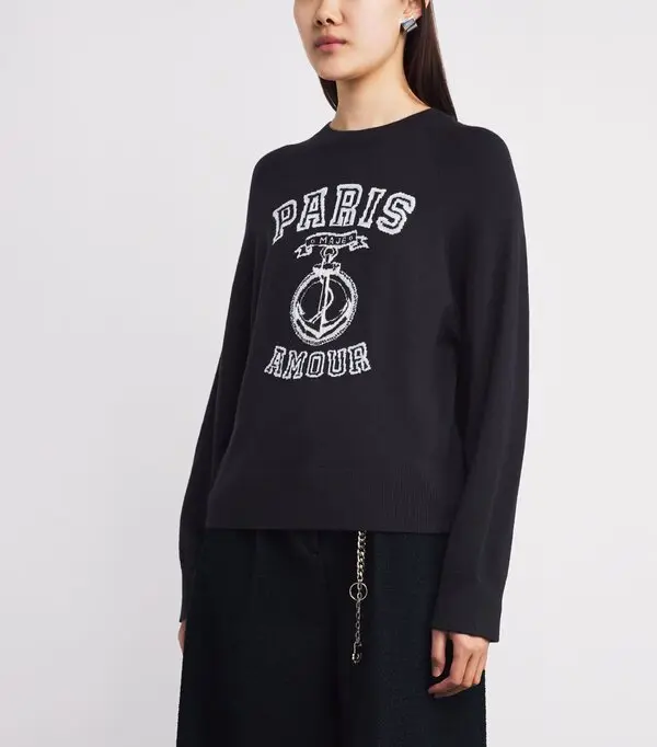 Maje Paris Amour Logo Sweater