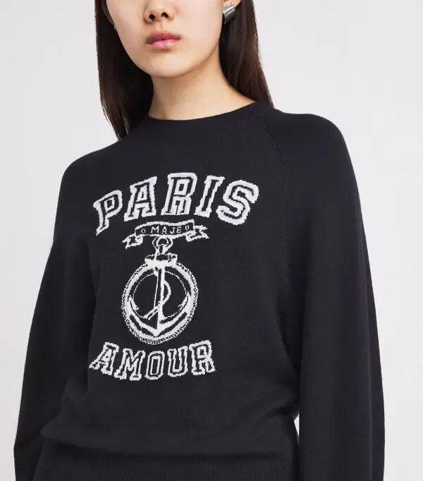 Maje Paris Amour Logo Sweater