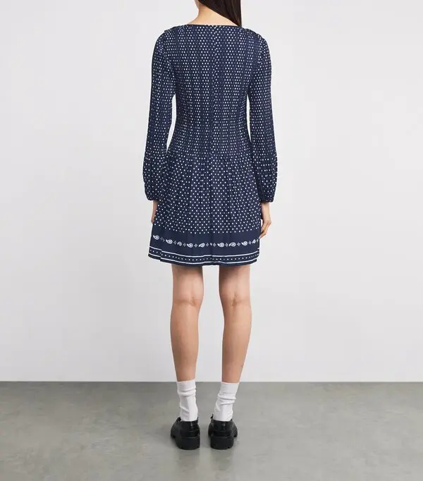 Maje Polka Dot And Paisley Print Mini Dress