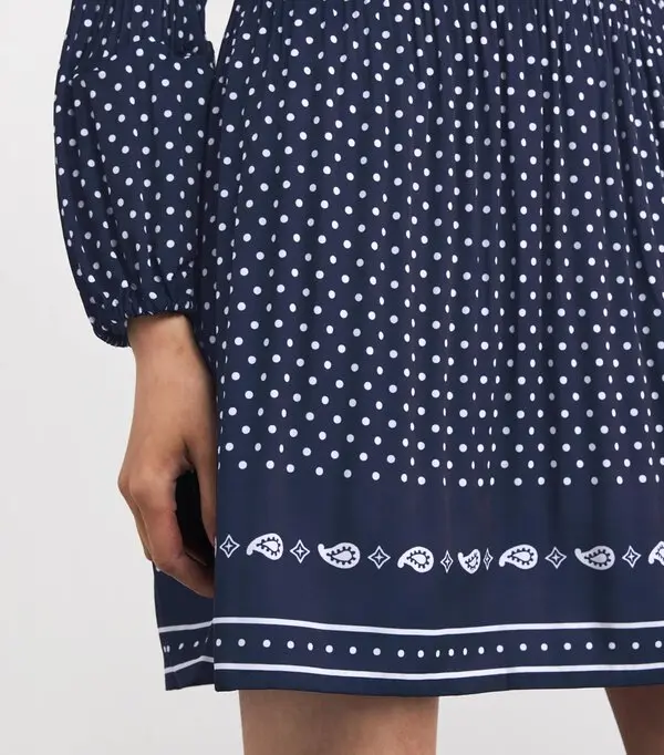Maje Polka Dot And Paisley Print Mini Dress