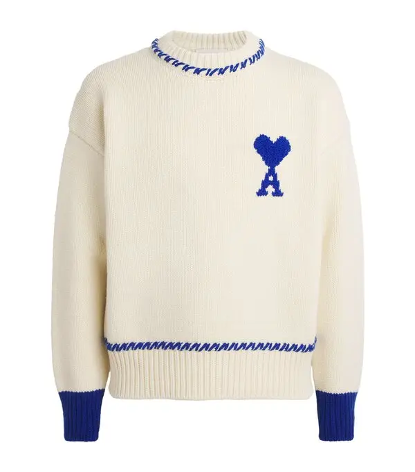 AMI Paris Wool-blend De Coeur Sweater