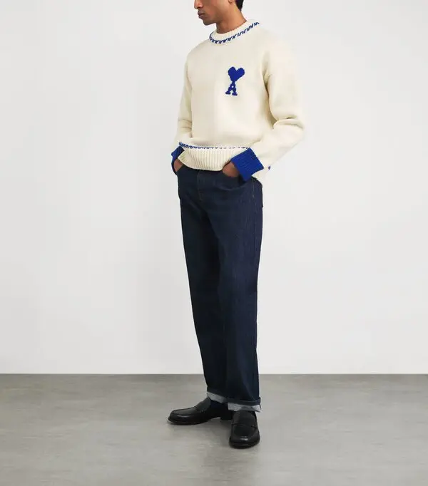AMI Paris Wool-blend De Coeur Sweater