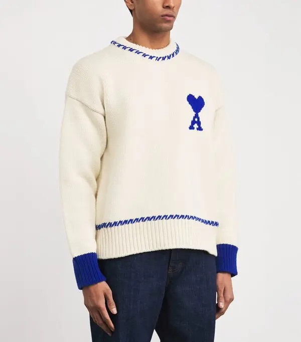 AMI Paris Wool-blend De Coeur Sweater