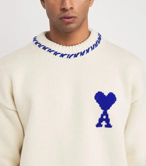 AMI Paris Wool-blend De Coeur Sweater