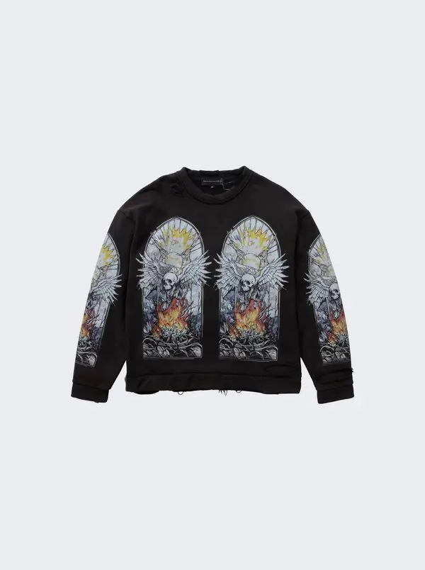 WHO DECIDES WAR BY EV BRAVADO Skull Print Pullover