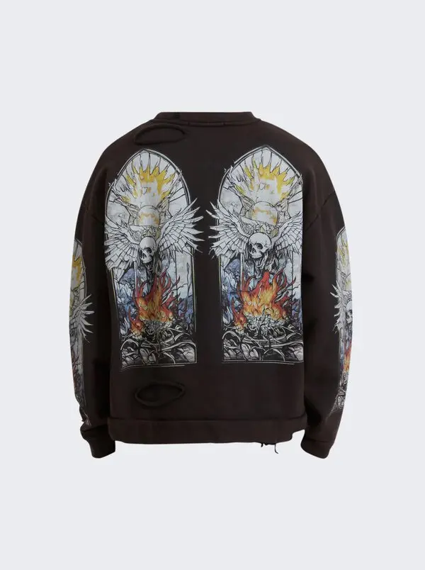 WHO DECIDES WAR BY EV BRAVADO Skull Print Pullover