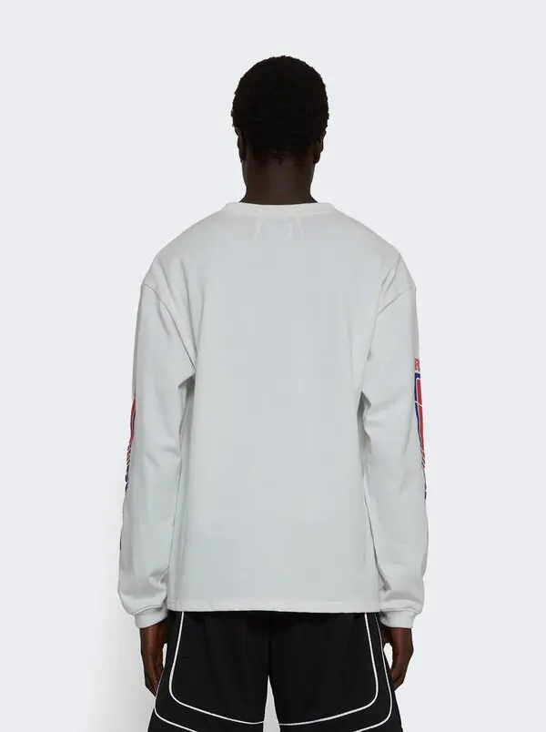Rhude Split Petrol Logo Long Sleeve Tee Vintage And Red