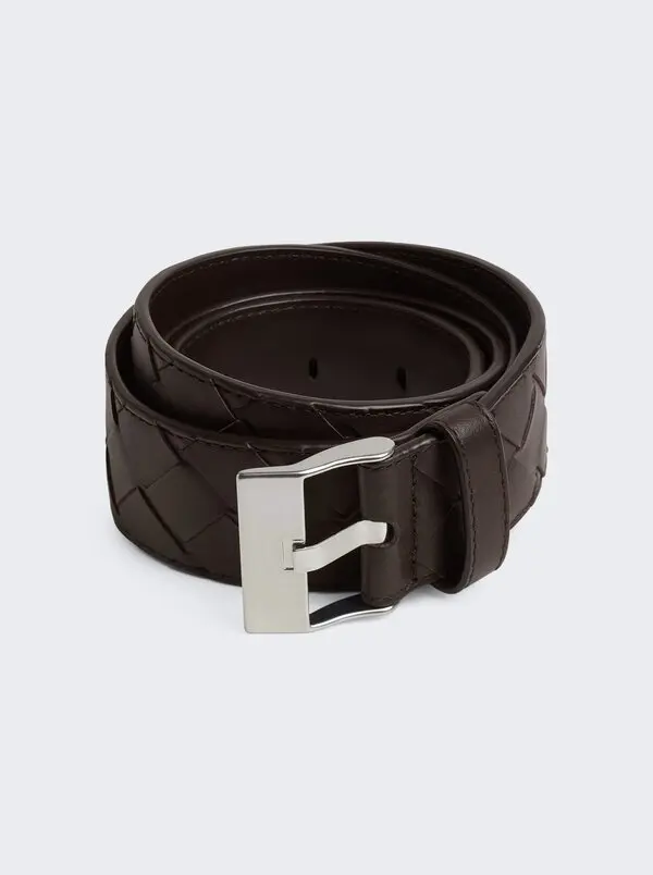 Bottega Veneta Intrecciato Buckle Belt - Brown