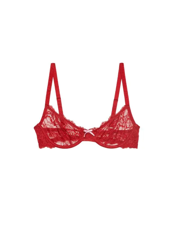 Fleur Du Mal Bianca Lace Bra - Rouge