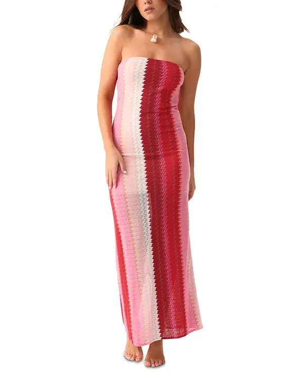 PQ Jane Strapless Dress Swim Cover-up - Scarlet