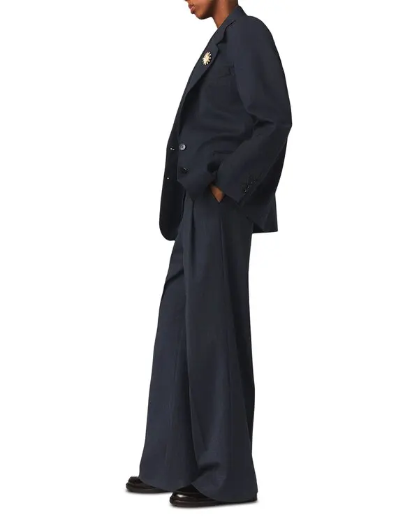 Maje Vissila Striped Belted Jacket