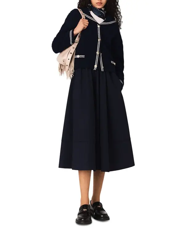 Maje Jissila Tailored Midi Skirt