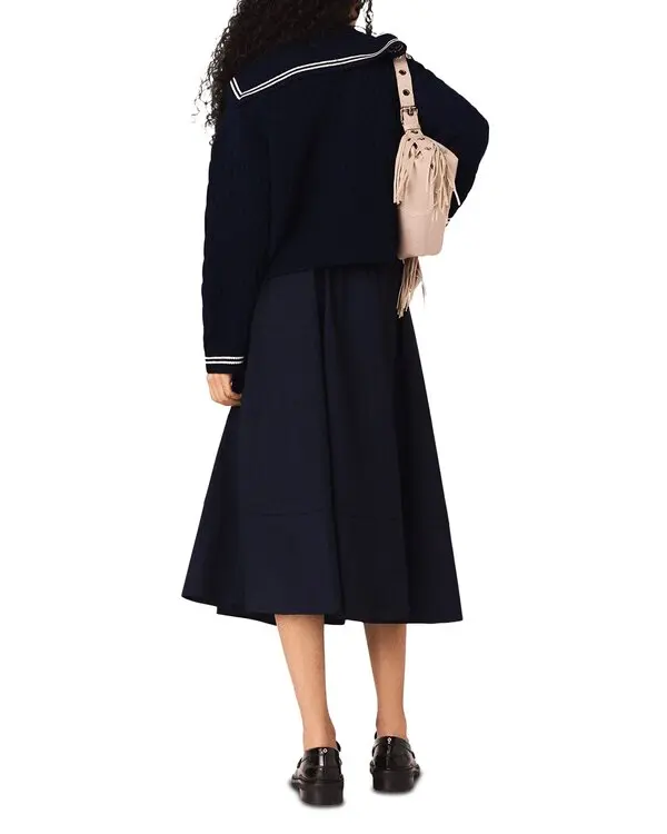 Maje Jissila Tailored Midi Skirt
