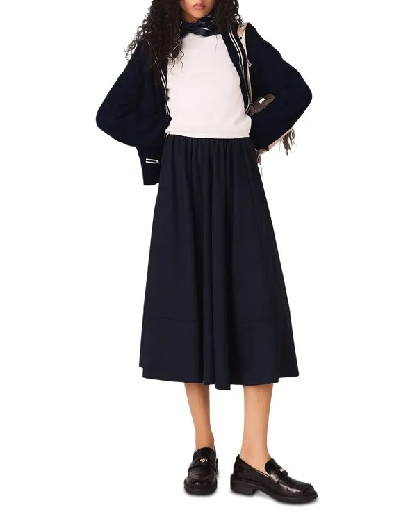 Maje Jissila Tailored Midi Skirt