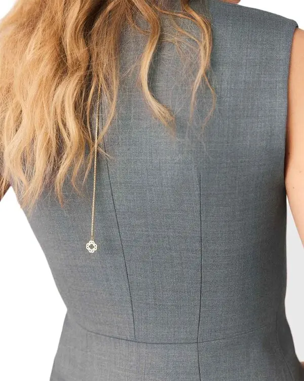 Maje Sleeveless Jewel Button Tailored Jacket