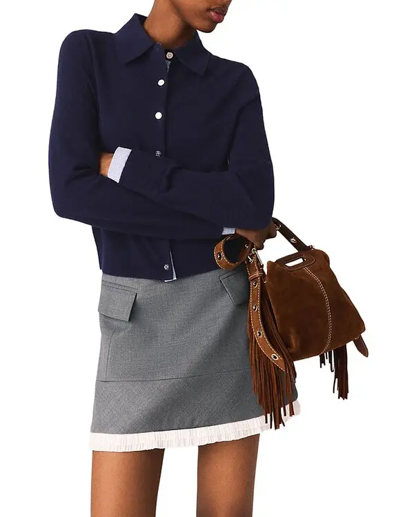 Maje A-line Poplin Mini Skirt