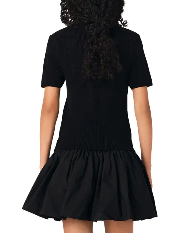 Maje Short Knit Taffeta Dress