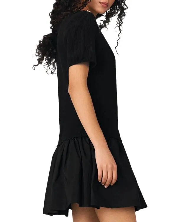 Maje Short Knit Taffeta Dress