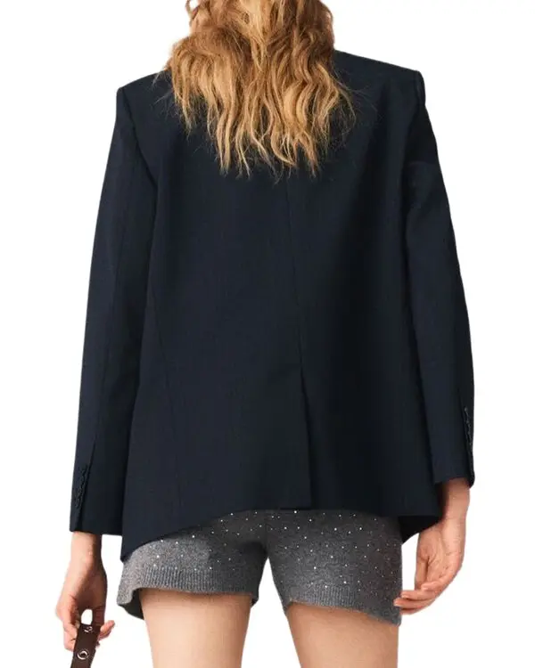 Maje Rhinestone Embellished Knit Shorts