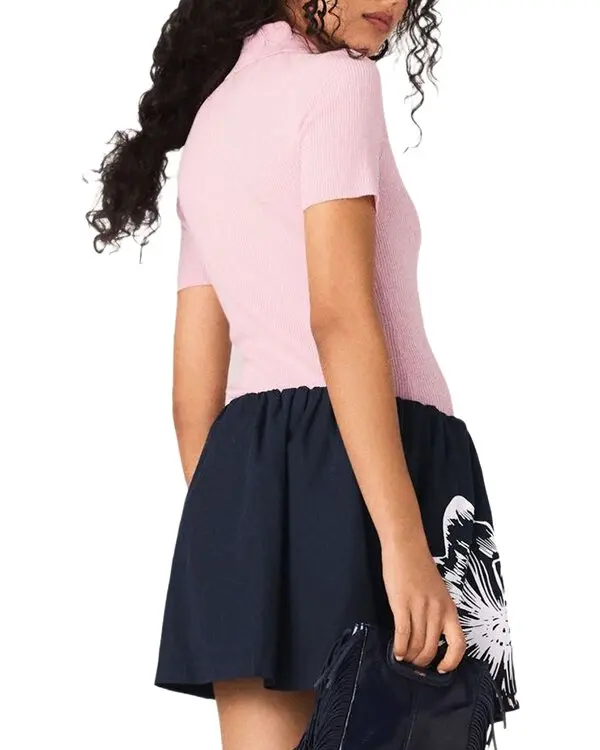 Maje Floral Print Mini Skirt