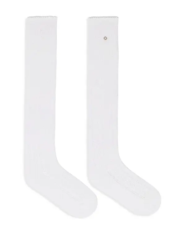 Maje Knee High Pointelle Socks - White