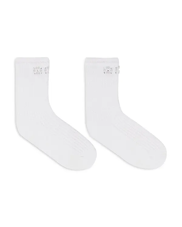 Maje Pearl Pointelle Socks - White