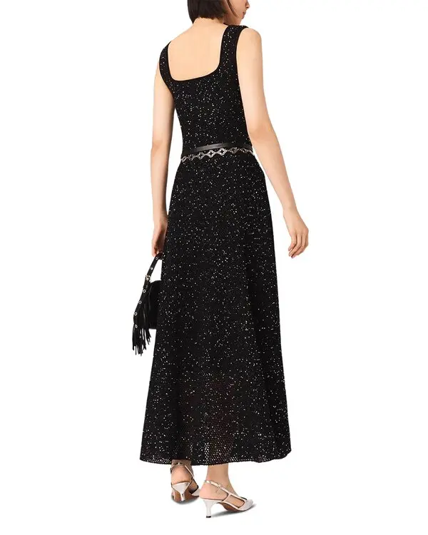 Maje Rhinestone Knit Maxi Dress