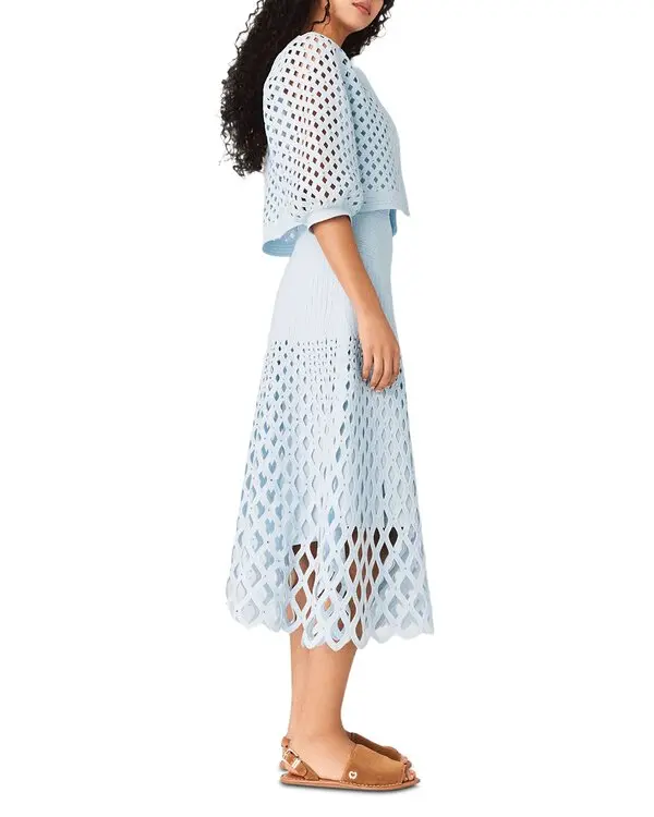 Maje Rhinestone Crochet Cardigan - Blue Sky