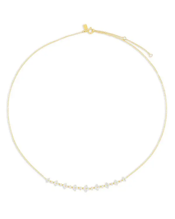 Ef Collection 14k Yellow Diamond Fleur Necklace - Gold