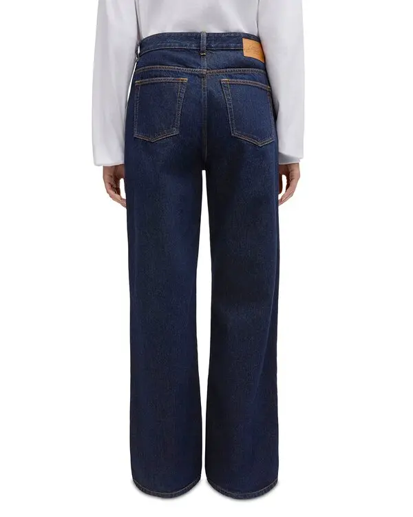 GANNI High Rise Straight Wide Jeans - Rinse