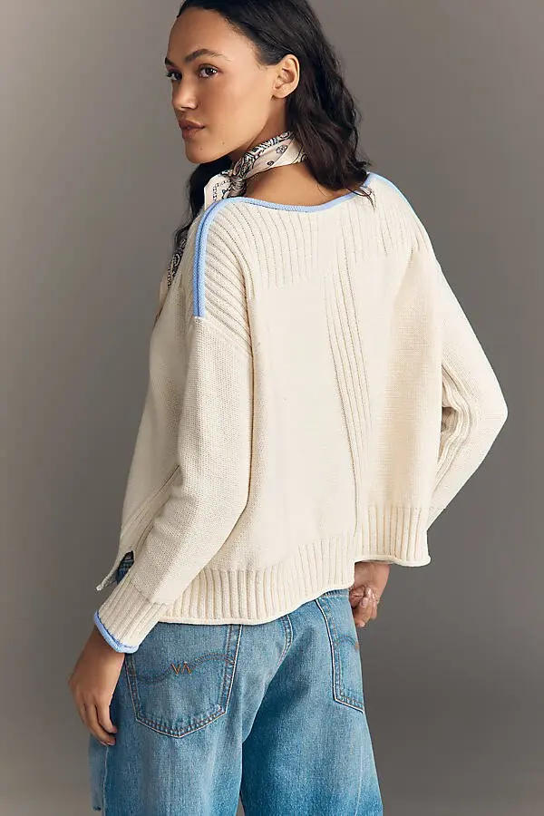 Anthropologie Off-shoulder Slouchy Pullover Top - Ivory