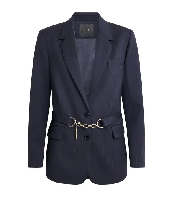 Maje Wool-blend Chalk Stripe Blazer