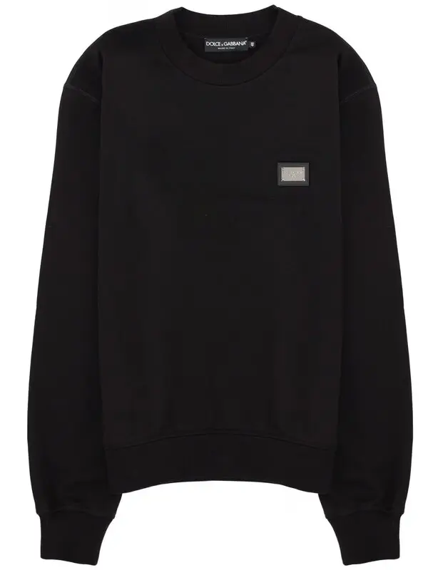 Dolce & Gabbana Sweatshirt With Logo Patch - Black