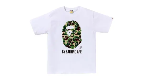 A BATHING APE Abc Camo Bathing Ape Tee Shirt - White/green
