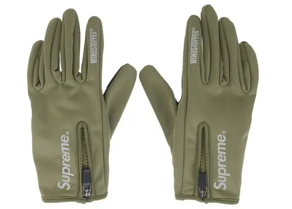 Supreme Windstopper Zip Gloves - Olive