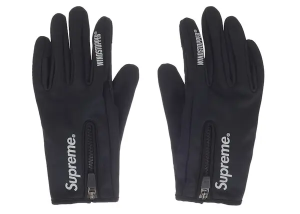 Supreme Windstopper Zip Gloves - Black
