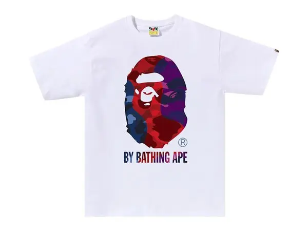 A BATHING APE Camo Crazy Bathing Ape Tee Shirt - White