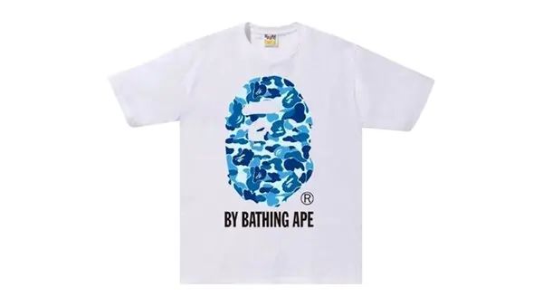 BAPE Abc Camo Bathing Ape Tee Shirt - White/blue