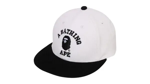 A BATHING APE Corduroy College Cap - White