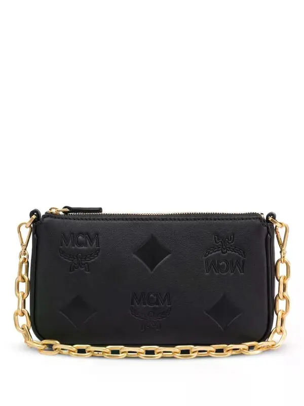 Mcm Debossed Logo Shoulder Bag